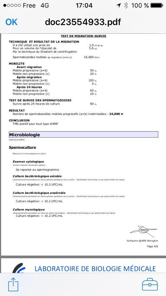 spermogramme - PMA (Procréation médicalement assistée) - FORUM ...